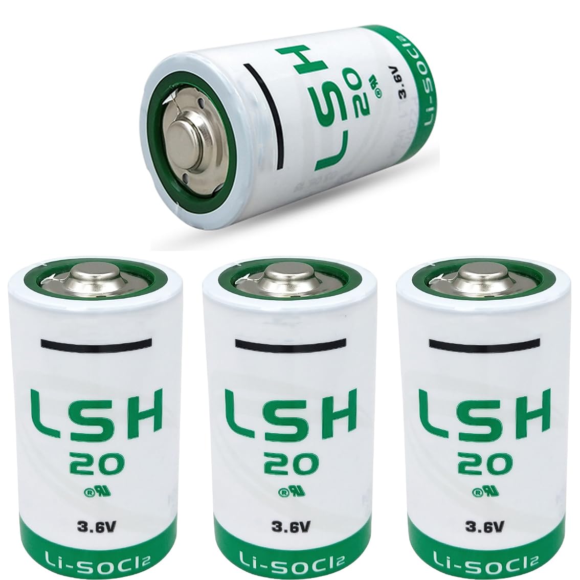 Amazon.com: DCYNXC 4 Pieces LSH 20 Battery for LSH20 D Size 3.6V ...