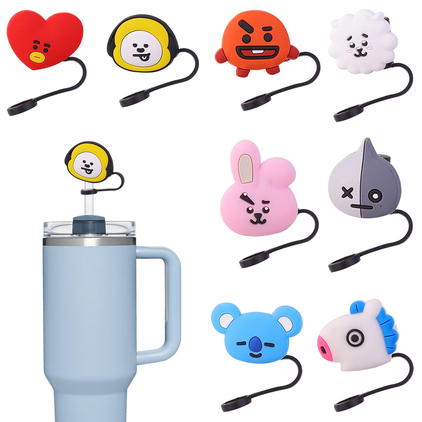 Amazon.com: 8pcs B.T.S Straw Cover Compatible with Stanley 30&40 Oz ...