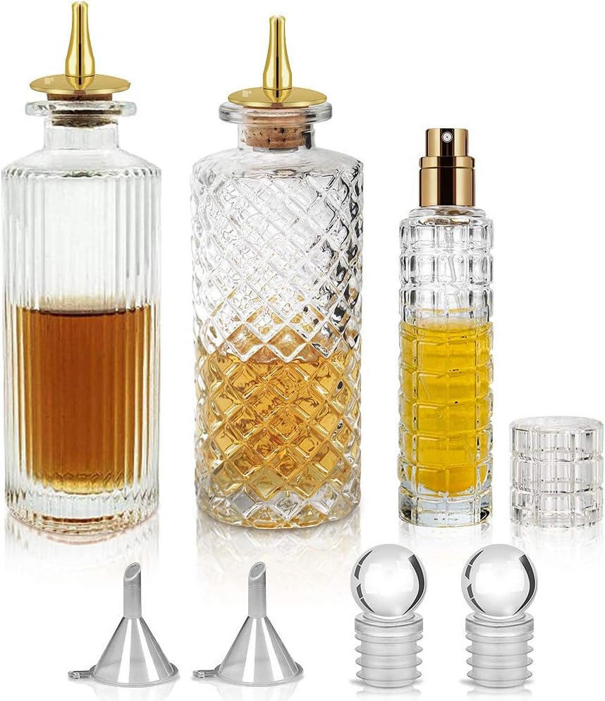 Amazon.com: Bitters Bottle and Cocktail Atomizer - Classic Design Glass ...