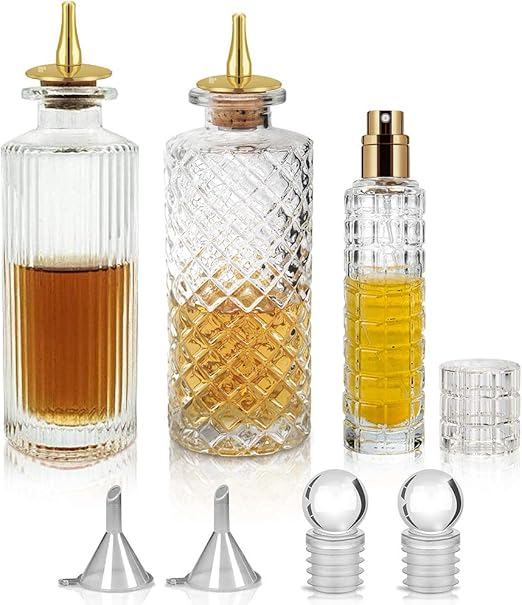 Amazon.com: Bitters Bottle and Cocktail Atomizer - Classic Design Glass ...
