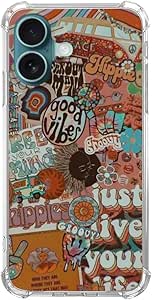 Amazon.com: Cozmaison Aesthetic Hippie Trippy Psychedelic Case Compatible with iPhone 16, Retro ...