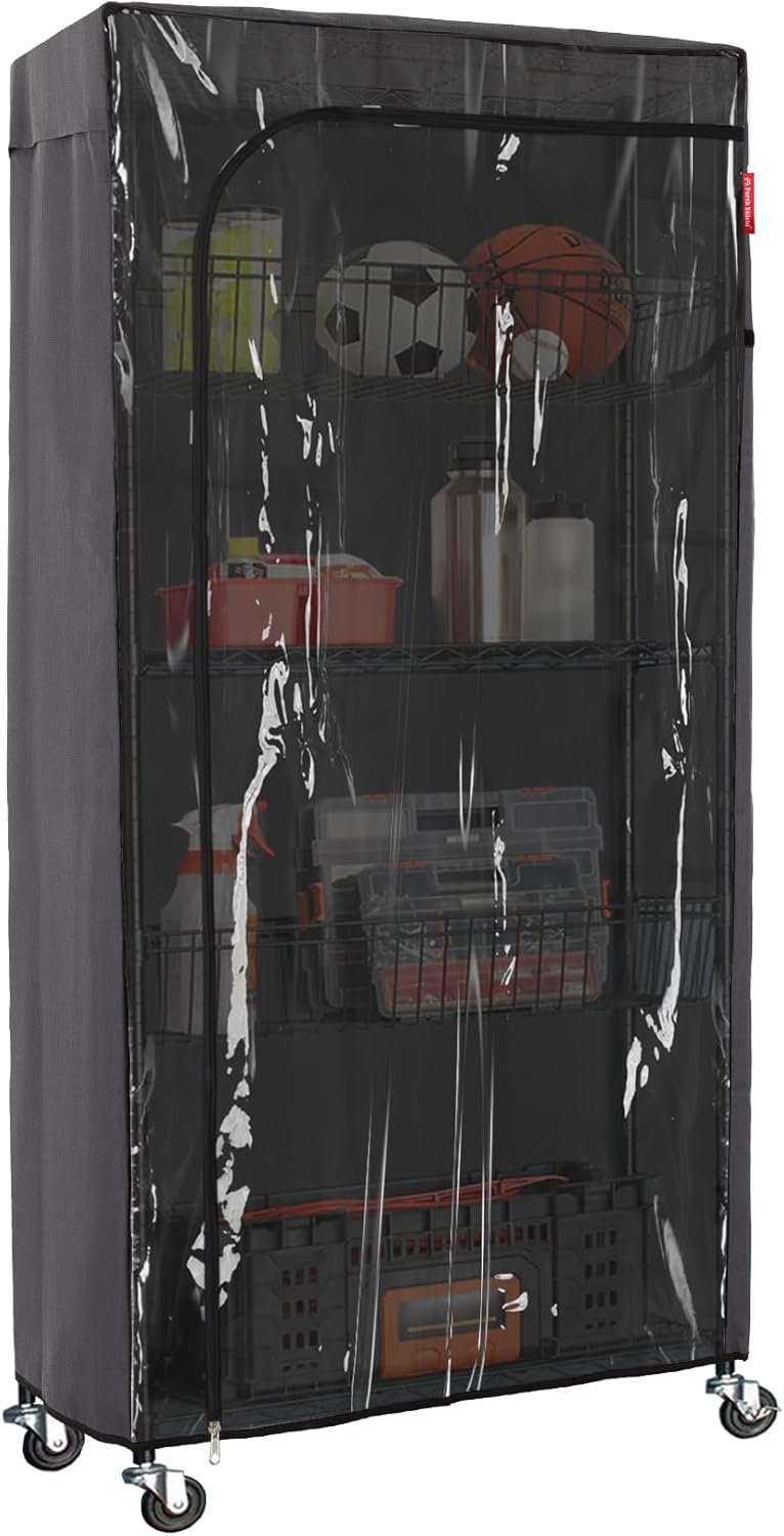 Amazon.com : Porch Shield Storage Shelf Cover for Wire Rack - Dustproof ...