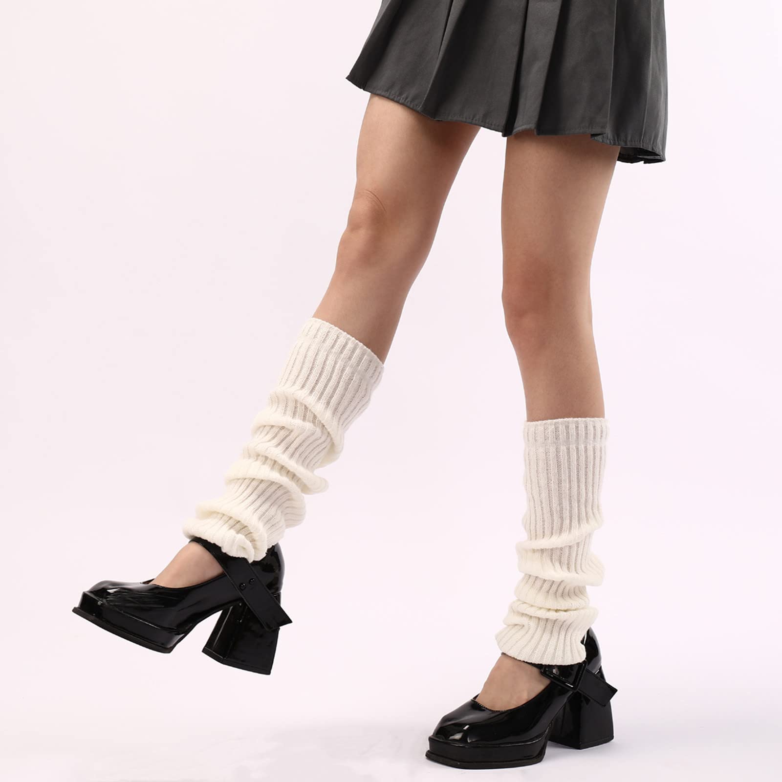 Acrylic Warm Leg Covers Pleneal 2-Pack Leg Warmers - Ribbed Knit ...