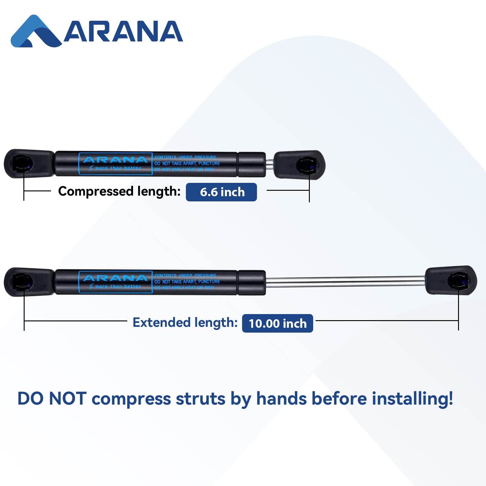 Snapklik.com : ARANA 10 Inch 55 Lb Gas Struts Spring Shocks 10 Inch ...