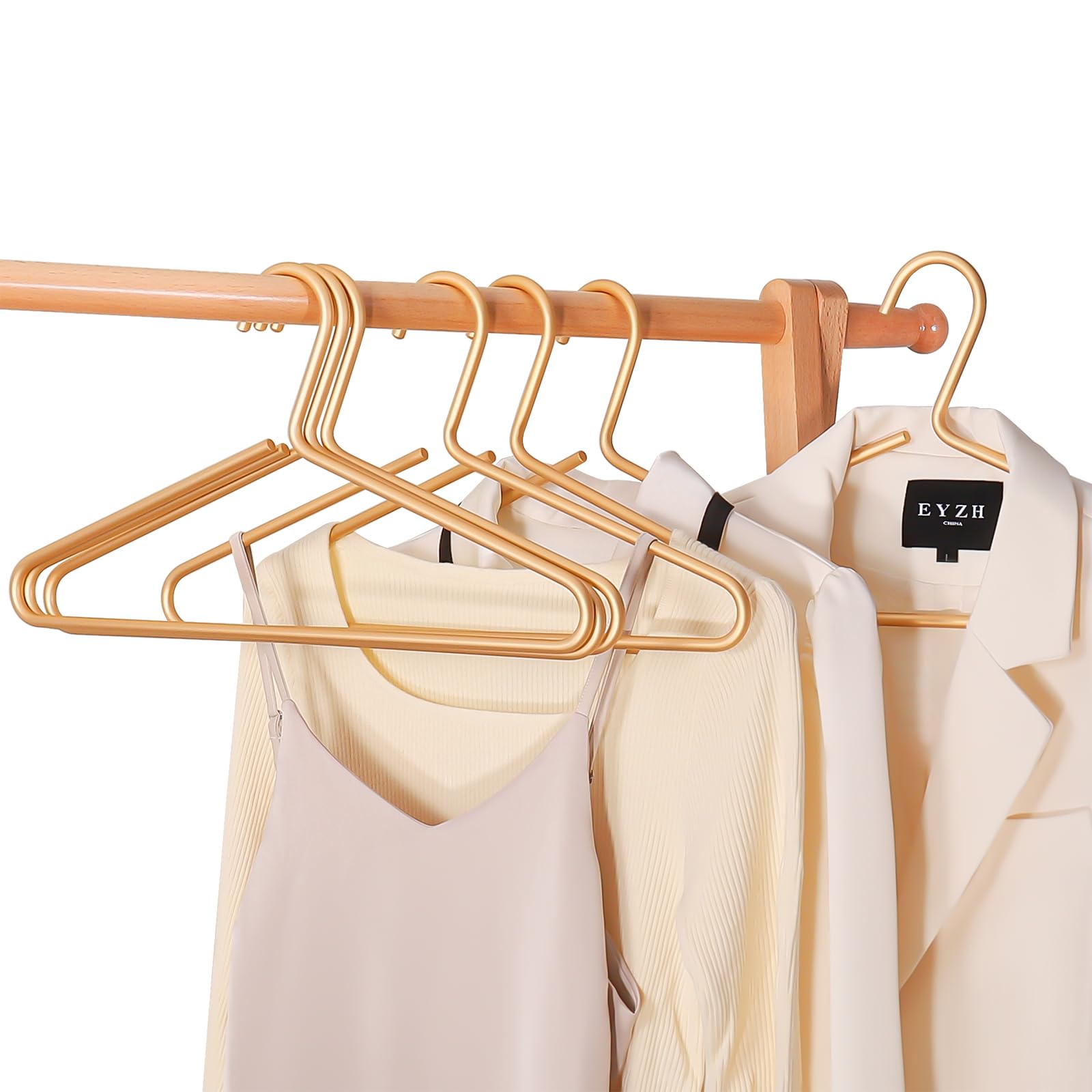 Amazon.com: 17”Premium Matte Gold Aluminum Coat Hangers 10 pcs,Gold Metal Suit Hangers,Aluminum ...