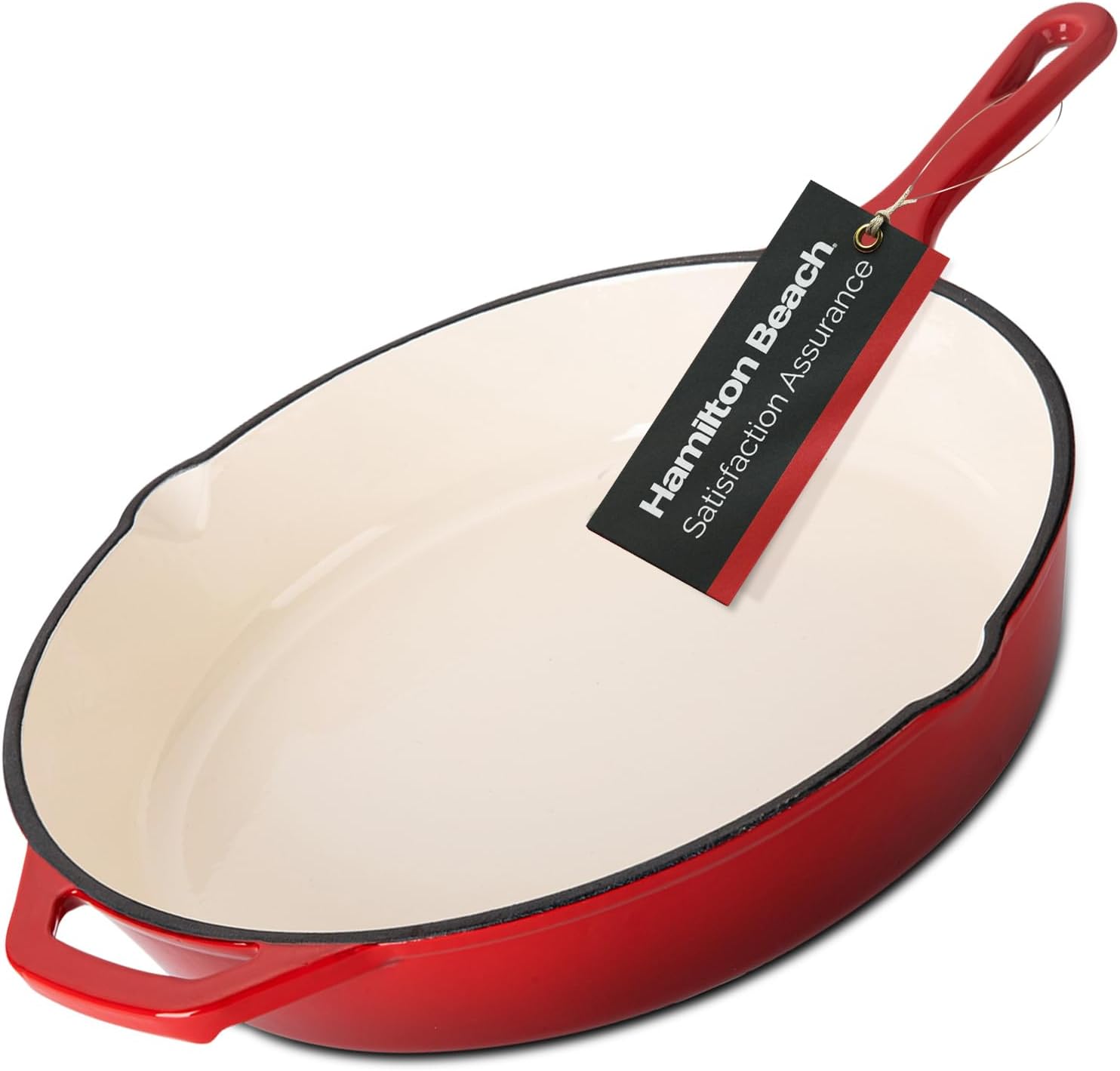 Amazon.com: ExcelSteel 3 Pc Cast Iron Skillet Set w/Red Enamel Coating ...