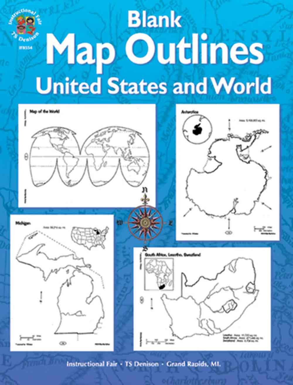 Amazon.com: Blank Map Outlines, United States and World, Grades 3 - 6: ...