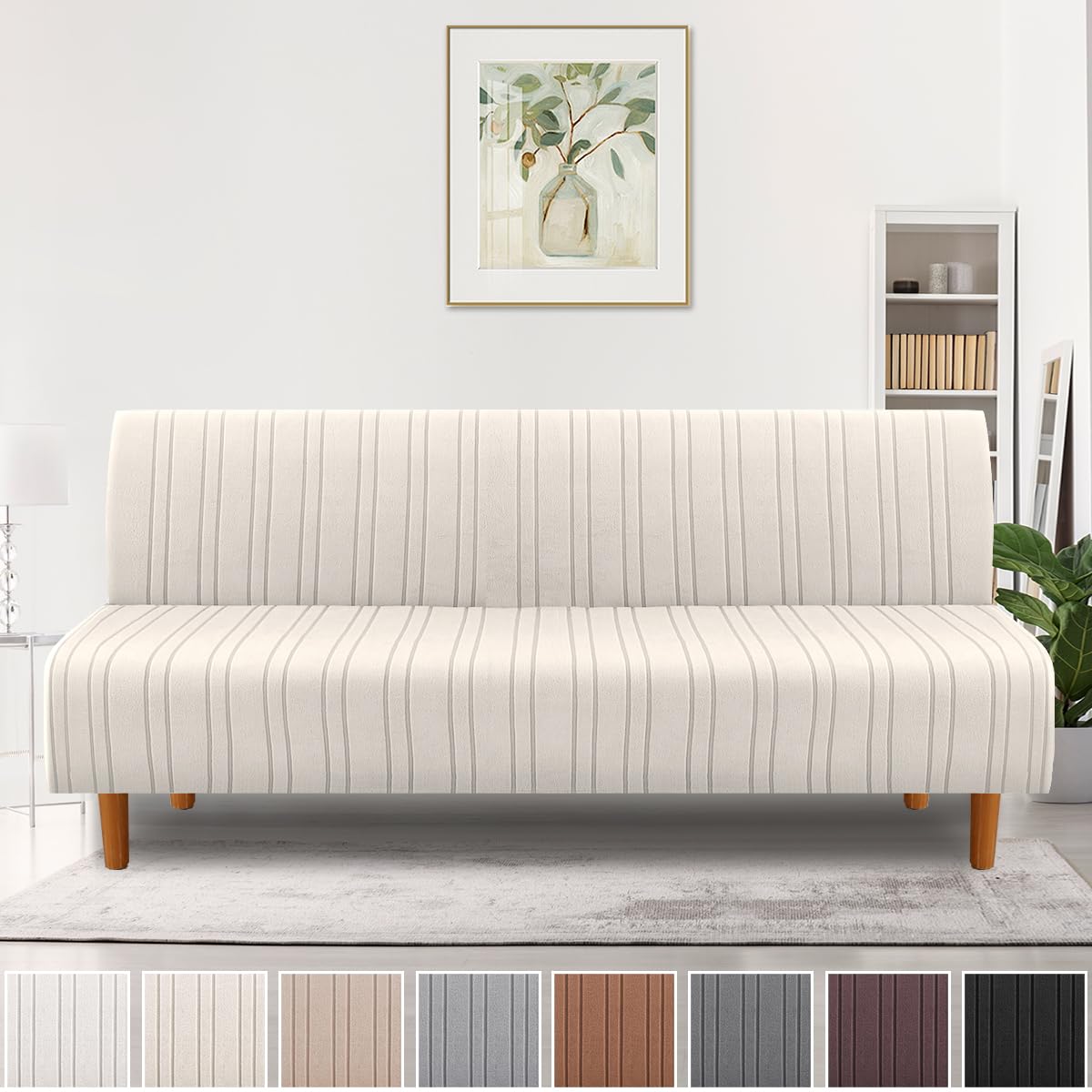 Amazon.com: H.VERSAILTEX Stretch Futon Slipcover Armless Sofa Cover ...