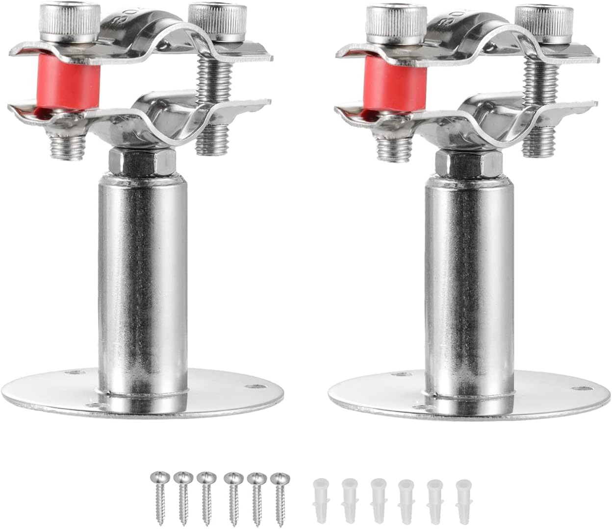 USAMILY 2pcs Adjustable Stainless Steel Pipe Bracket Clamp, Wall Mount ...