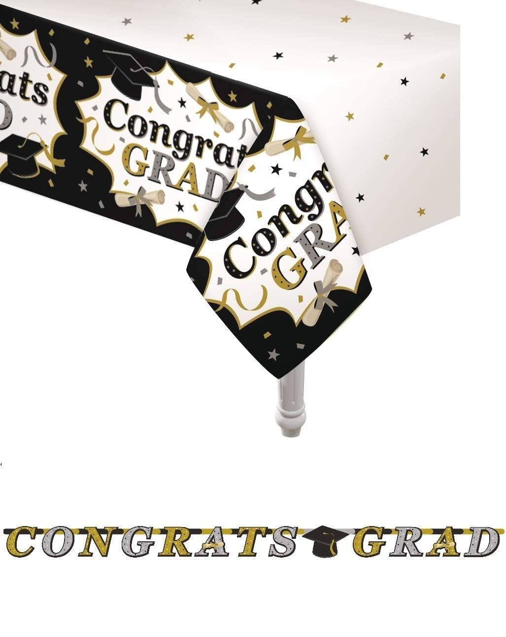 Amazon.com: 3 Pack Table Cover Graduation Tableloths Graduation Party ...