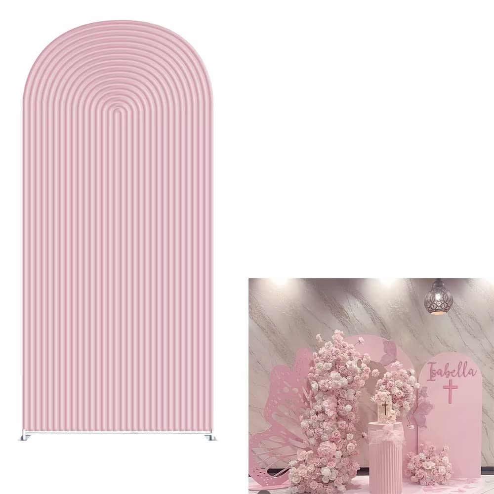 Amazon.com : HUAYI Pink Ripples Pattern Arch Backdrop Cover for ...
