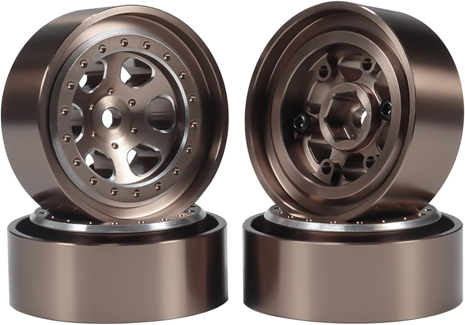 Amazon.com: 4Pcs Aluminum Alloy 7mm Hex Hub 1.3 Beadlock Wheels Rims ...