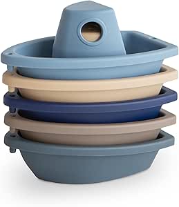 Amazon.com: mushie Stackable Bath Boats Toy (Ocean) | Floating Bathtub ...