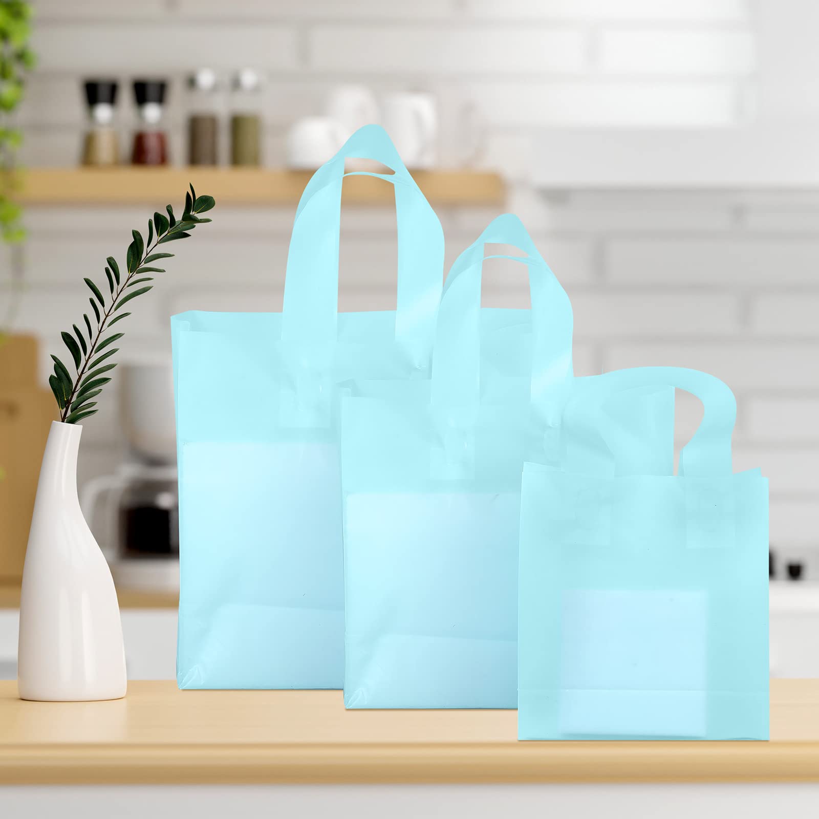 Weewooday 100 Pieces 4 Different Sizes Frosted Plastic Bags with ...