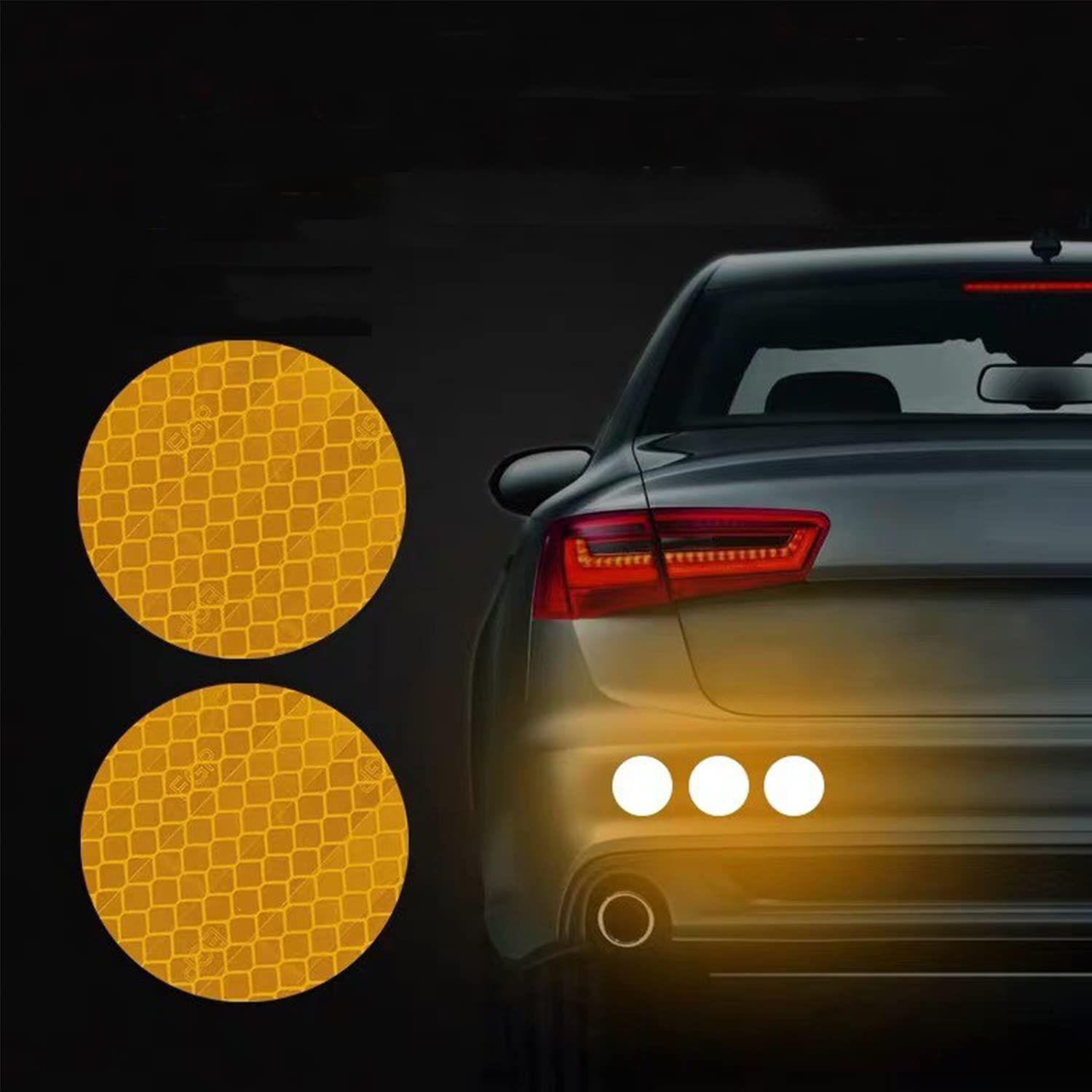 Buylogy® (Orange) 10Pcs Circle Car Truck Bumper Safety Reflective ...