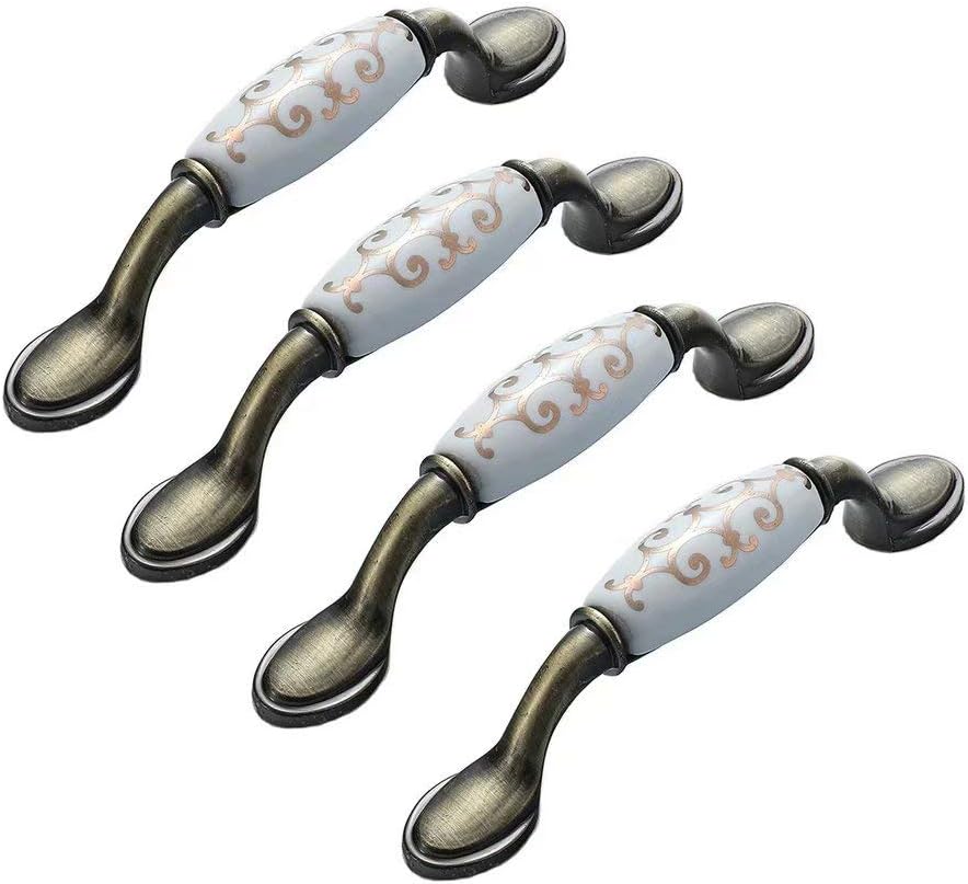 BOZONLI 4 Pack Ceramic Handles, Cupboard Handles, Door Knobs Drawer ...