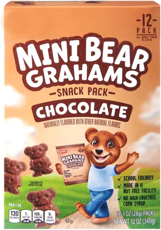 Amazon.com: Benton Mini Bear Chocolate Grahams Snack Pack Animal ...