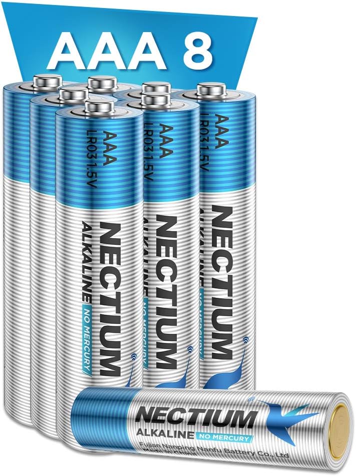 Amazon.com: NECTIUM Superior Performance AAA Batteries 8 Count Alkaline Pure-Gold-Bottom IoT ...