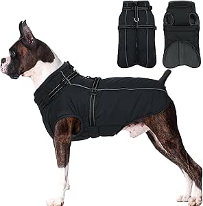 Amazon.com : Lelepet Waterproof Dog Jacket with Harness Built in Warm Dog Winter Coat ...