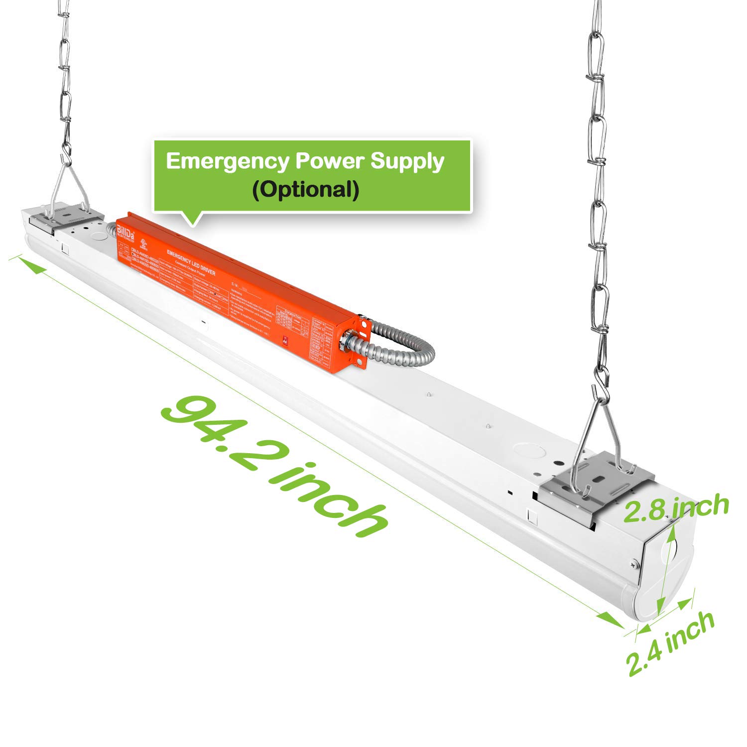 Hykolity 8FT LED Shop Light, 110W 14300LM Linkable LED Garage Light, [6 ...