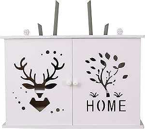 Amazon.com: White Floating Shelves, Wall Mounted Router Storage Box, TV ...
