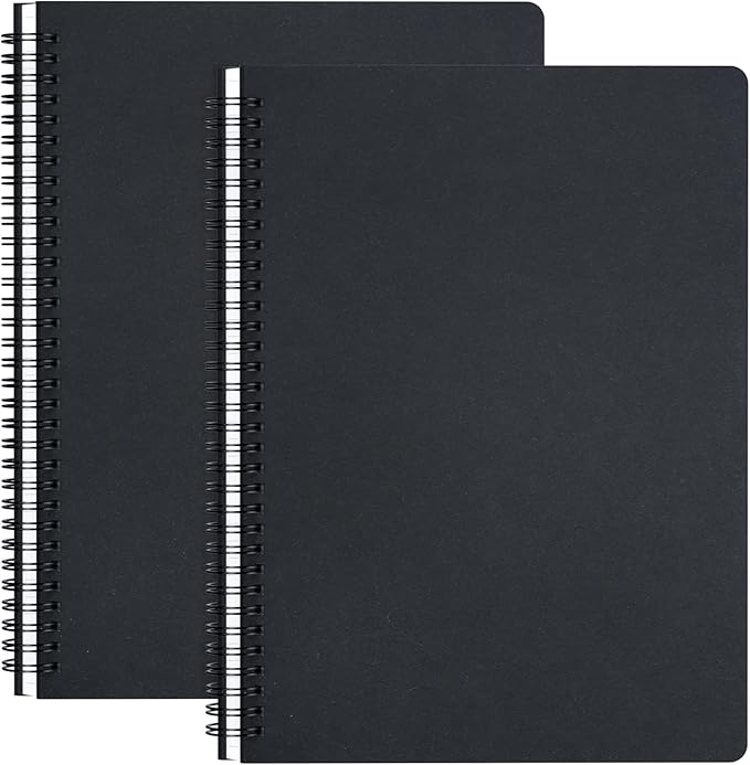 Yarotm Squared Paper Notebook A4-2PCS Pack A4 Notebooks Black Hardback ...