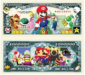 Amazon.com: Super Mario Bros Brothers Million Dollar Bill - Pack of 25 ...