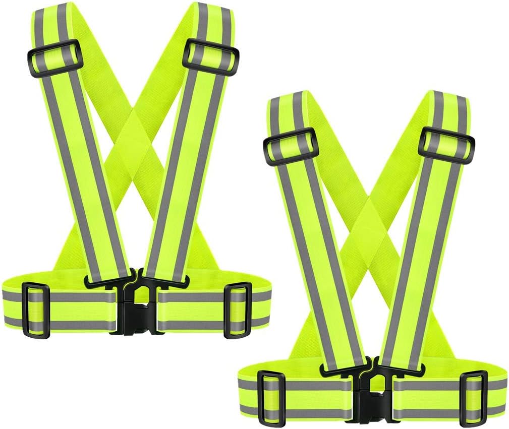 DUSKCOVE 2 Pack Hi Vis Safety Vests - Adjustable Bright Neon Color High ...