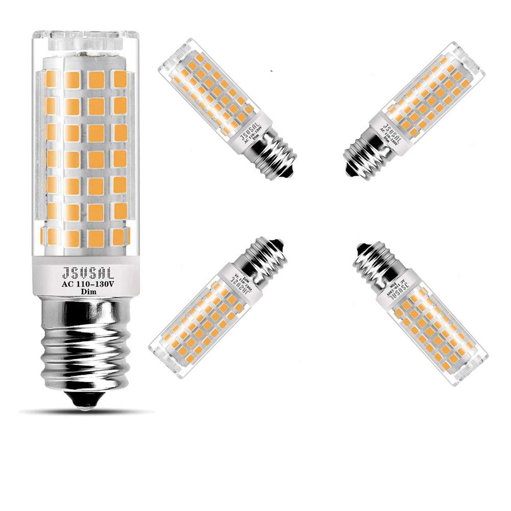 JSVSAL (4-Pack E17 LED Light Bulbs, AC 110-130V, Dimmable 2700K Warm ...