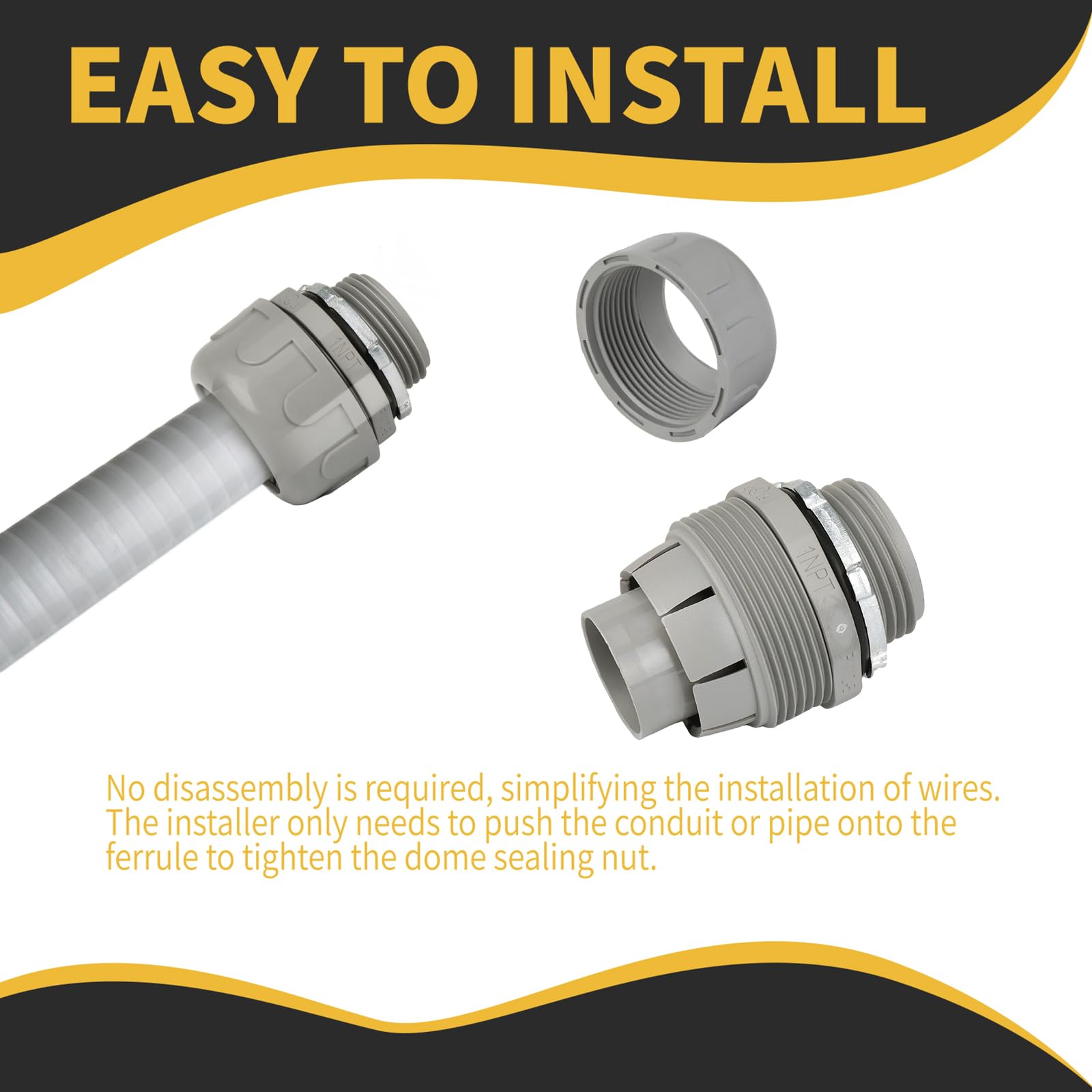 Snapklik.com : HDHAODA Conduit Connectors, 1 Inch Liquid Tight ...