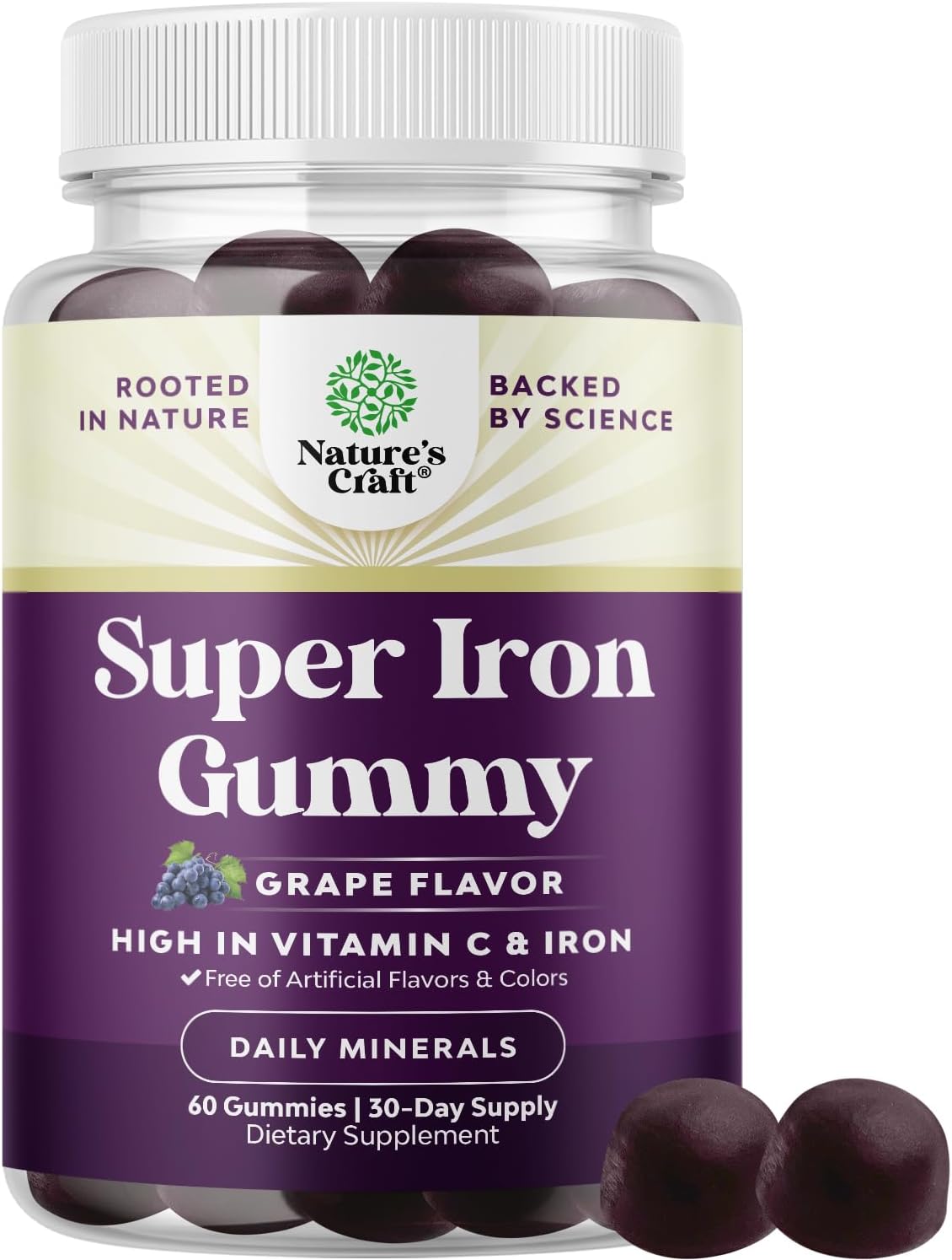 Amazon.com: ZHPHK Iron Supplement Gummies for Women, Men & Kids, 65mg Iron & 250mg Vitamin C per ...