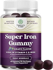 Amazon.com: Extra Strength Iron Gummies for Women and Men - Potent 45mg per Serving Chewable ...