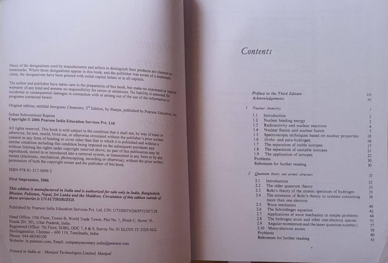 Inorganic Chemistry : Housecroft, Prof Catherine, Sharpe, Alan G ...