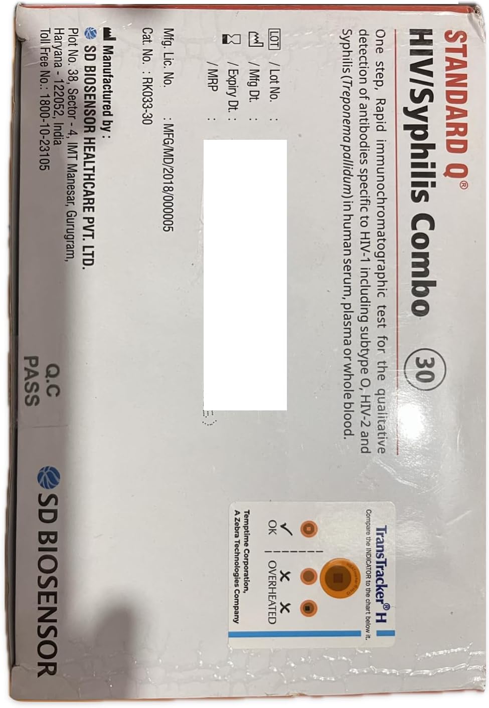 Hiv/syphilis kit combo SD Biosensor pack of 30 Test : Amazon.in ...