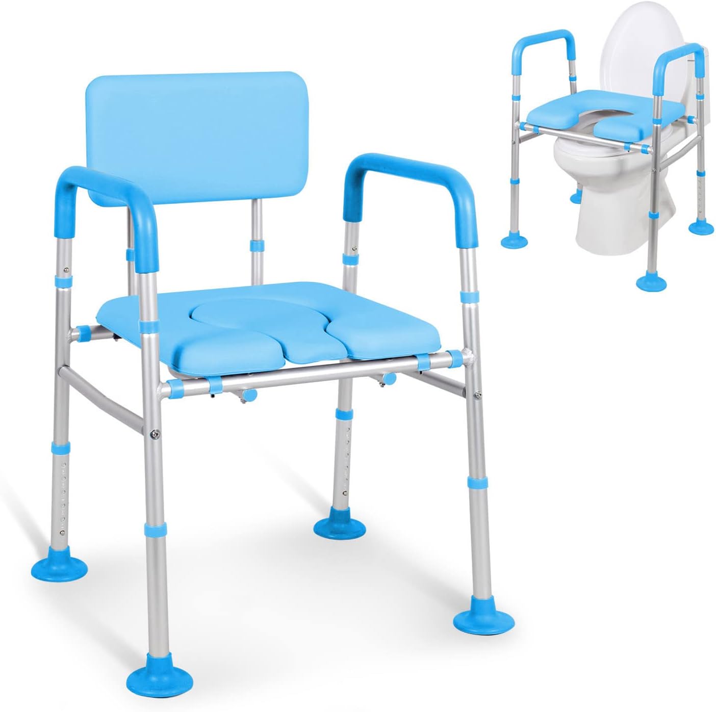 Famard 3-in-1 Raised Toilet Seat with Handles, Handicap Toilet Seat ...