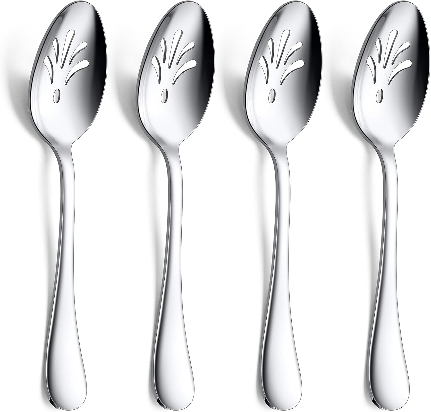 Amazon.com | Stainless Steel Slotted Serving Spoons, E-far 4-Piece ...