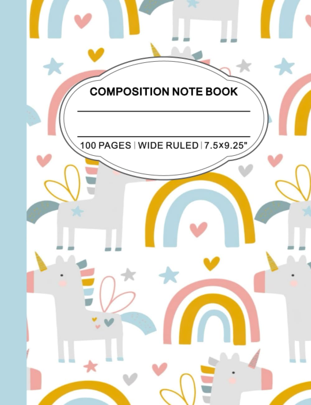 Composition Notebook: Wide ruled, 100 pages, Lined Paper, 7.5" x 9.75 ...