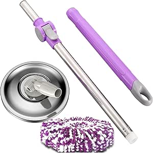 Amazon.com: Mops for Floor Cleaning, Spin Mop Pole Handle Replacement ...