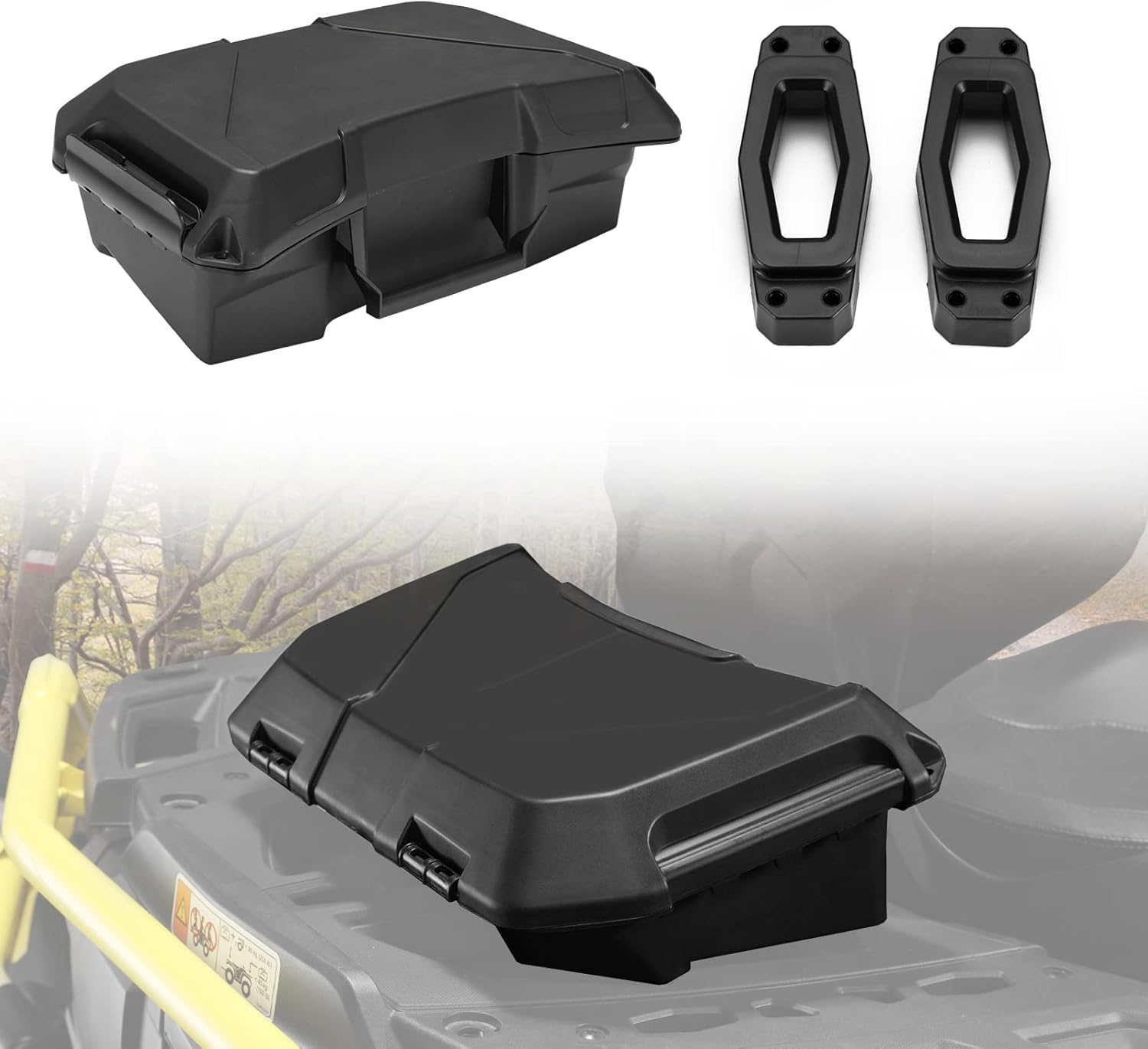 Amazon.com: A & UTV PRO Back Seat Storage Cargo Box & Quick Release Kit ...