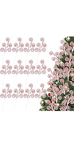 Amazon.com: Gerrii 16" Christmas Tree Topper Decor Candy Cane Tree Pick ...