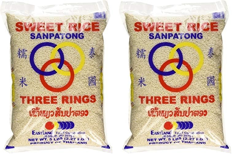 Amazon.com : Thai Sticky Rice (Sweet Rice) 5 Lbs (Pack of 2) : Grocery ...