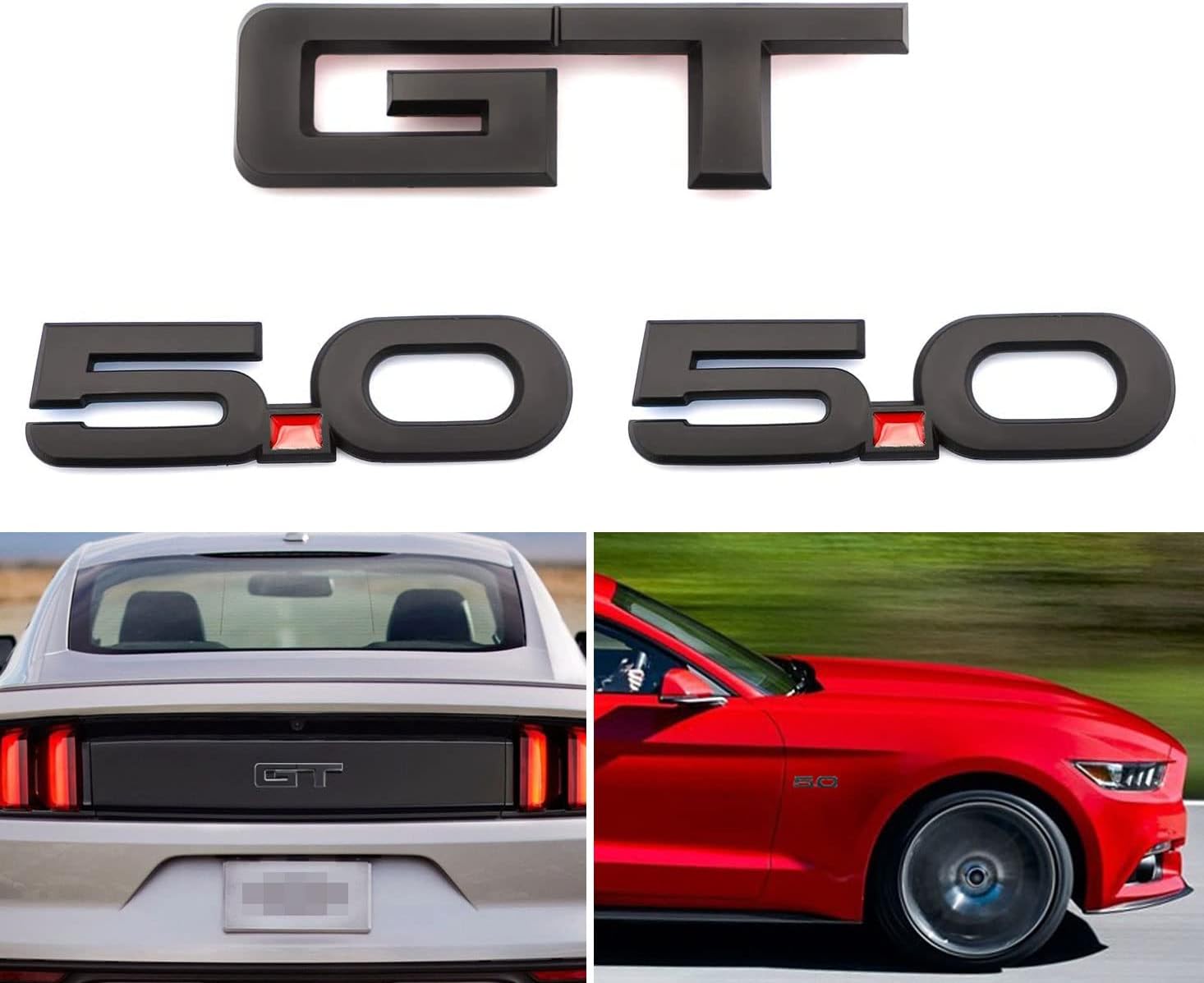 Amazon.com: GT Emblem + 5.0 Emblems Decals Badge for Mustang 2015 to ...
