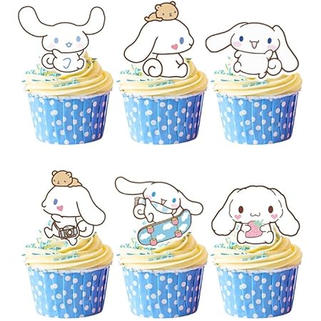 Amazon.com: 24pcs Cinnamoroll Cake Toppers Cupcake Toppers Cake ...