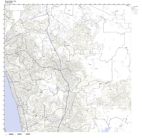 Amazon.com: Working Maps Escondido, CA Zip Code Map Laminated : Office ...