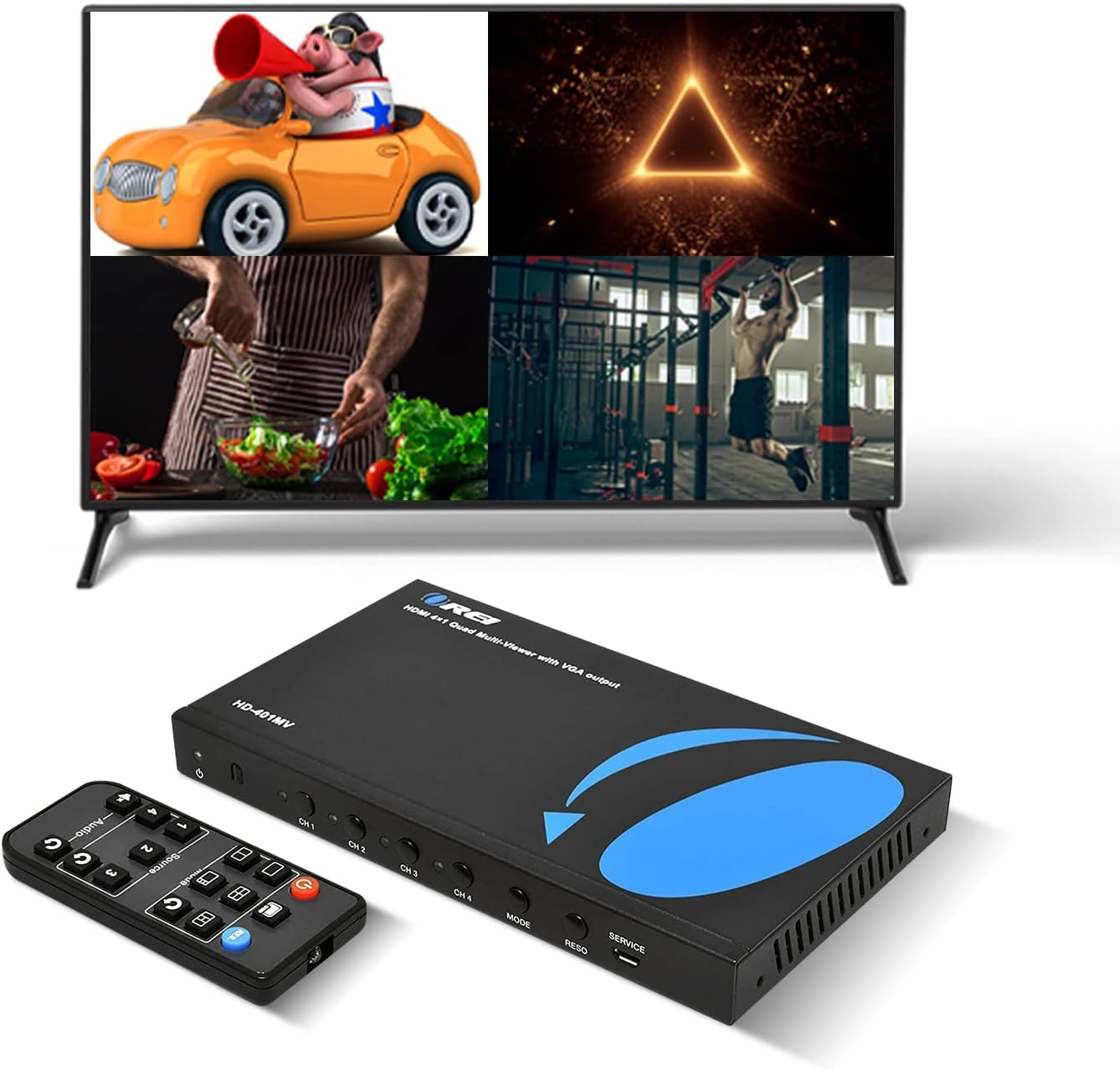 Amazon.com: OREI 4K Multi HDMI Viewer Quad 4 in 2 Out, Matrix Switcher ...