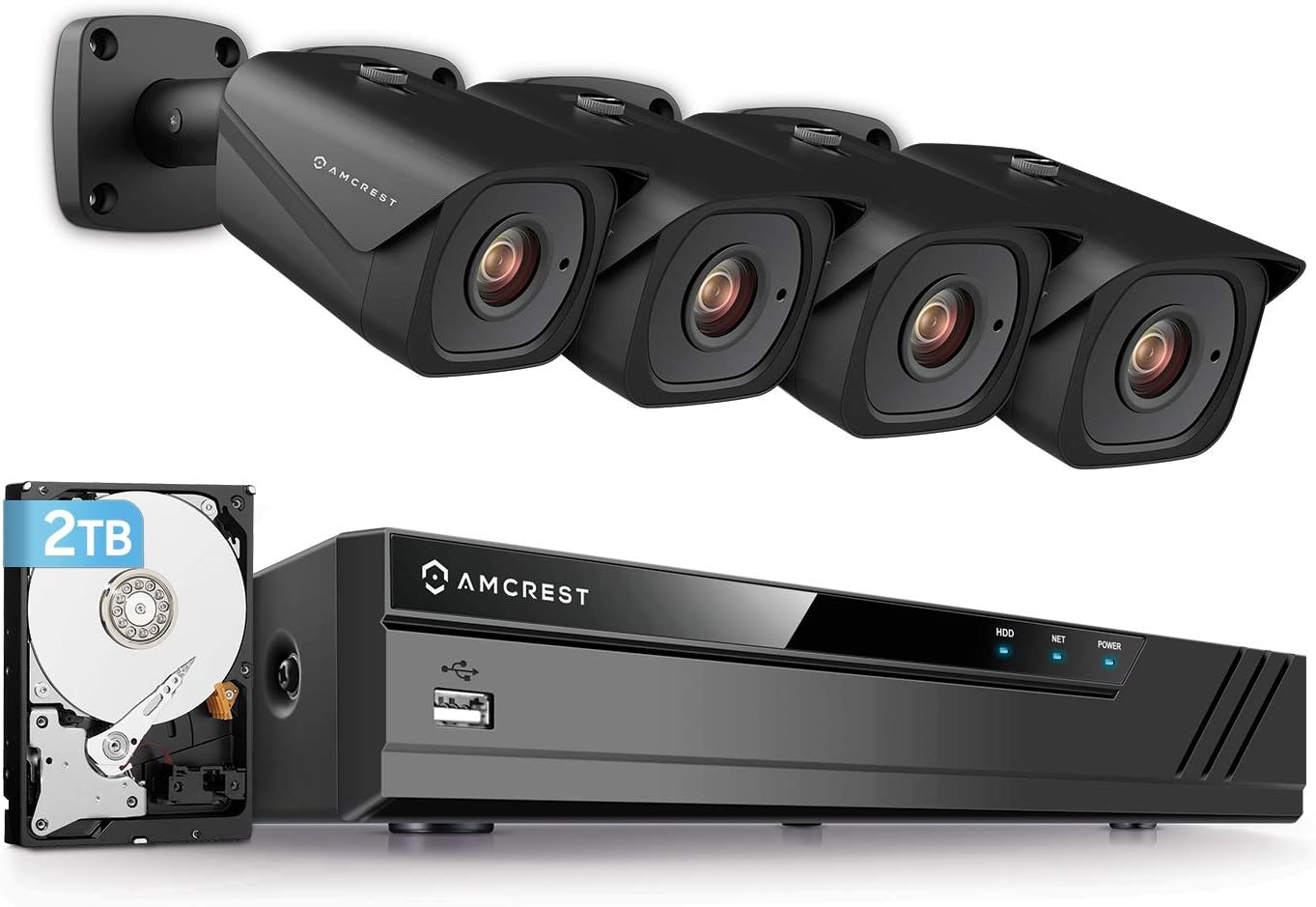 Amazon.com : Amcrest 4K Security Camera System w/ 4K 8CH PoE NVR, (4) x ...