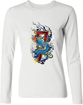 Amazon.com: Cindy Queen Women's Dragon#7 Long Sleeve Classic Outline ...