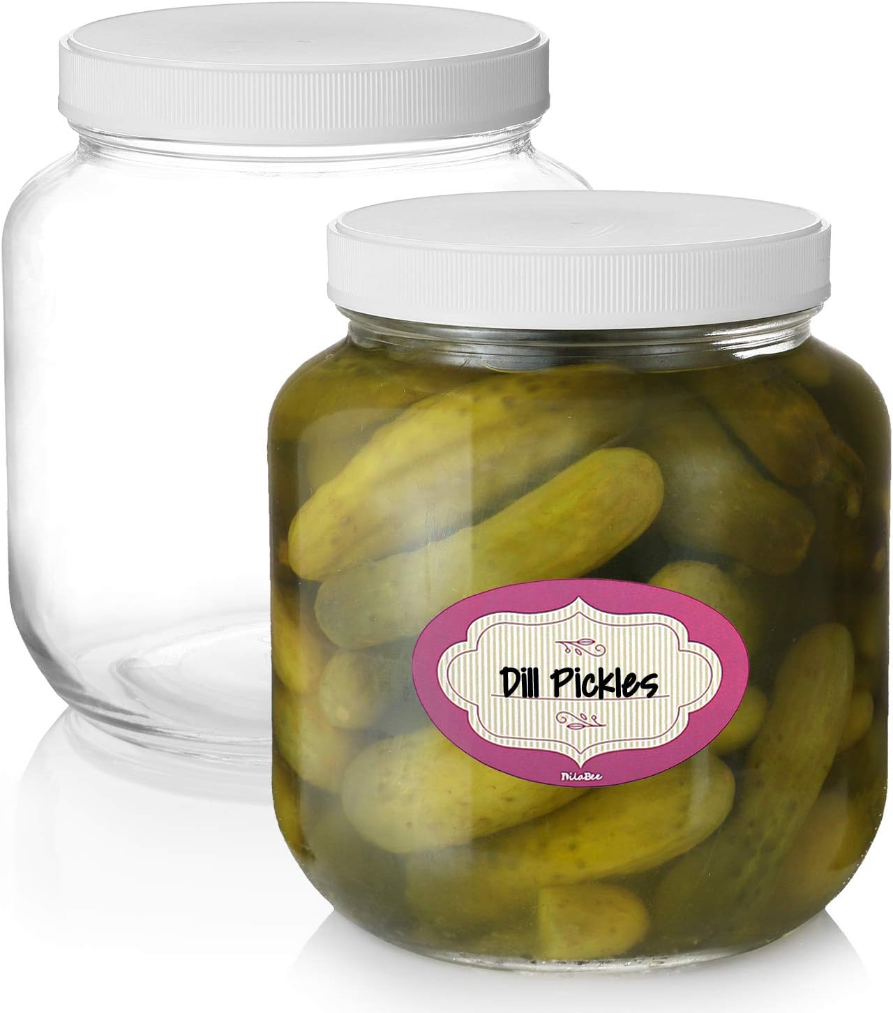 Amazon.com: Pack of 2 - Half Gallon Mason Jar - 64 Oz Glass Jars - Wide ...
