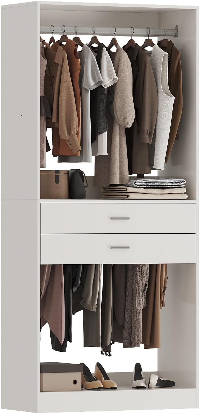 Amazon.com: Maupvit Freestanding Closet System with Drawer, 33.5 ...