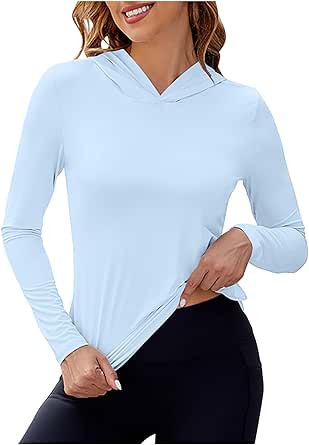 Women's UPF 50+ Sun Shirt Hoodie Protection Hoodie Dry Fit Spf Long Sleeve UV Tops Hiking ...